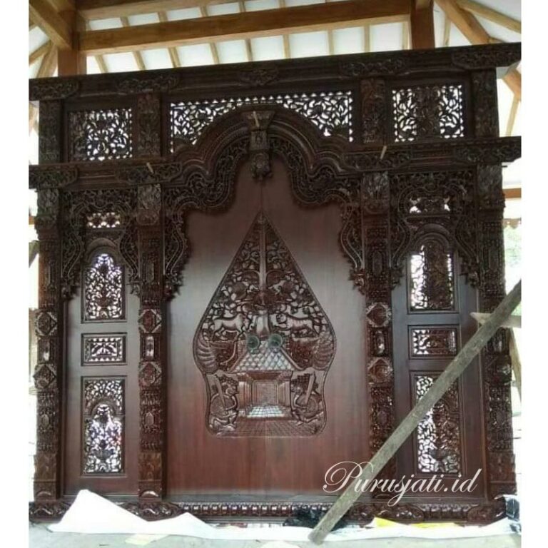 Pintu Gebyok Ukir Wayang Motif Kelir Harga Murah | Purusjati.id⚜️