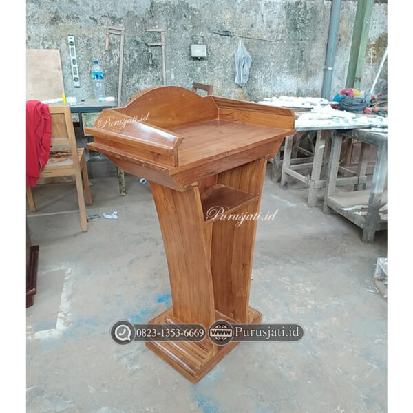 Podium Pidato El Darain Model Minimalis Kayu Jati | Purusjati.id⚜️